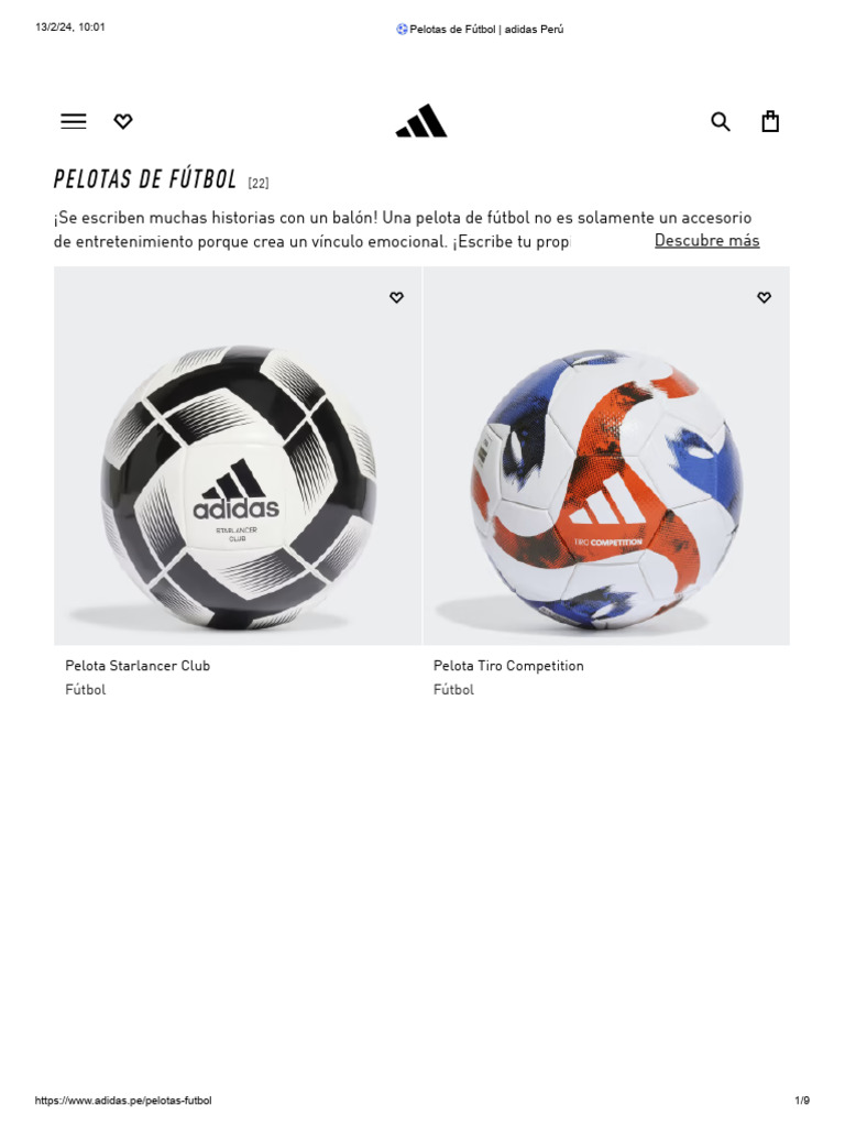Pelotas de Fútbol - Adidas Perú | PDF | Asociación de Futbol | Pelota
