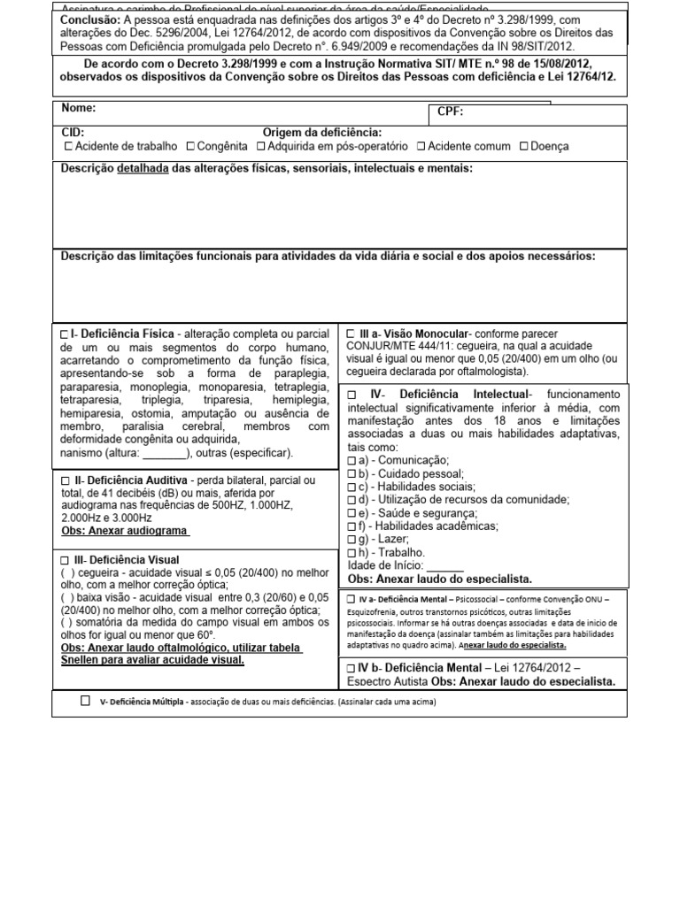 Laudo Caracterizador SFEL-PCD Versão Final | PDF | Deficiência visual ...