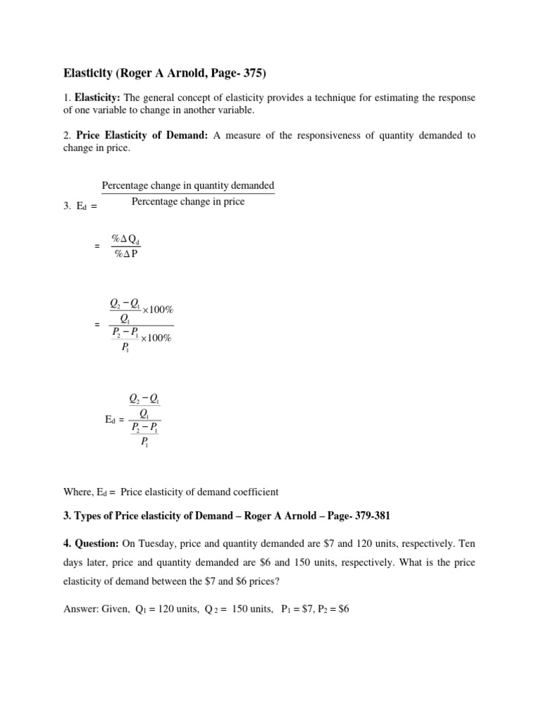 Elasticity | PDF | Price Elasticity Of Demand | Demand