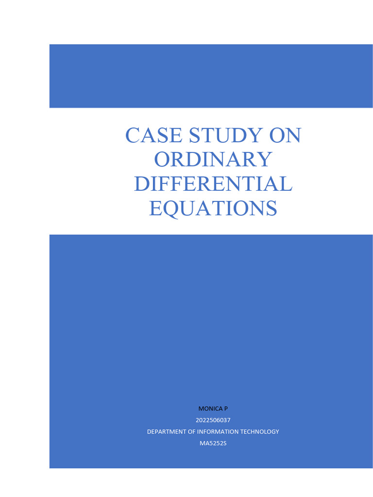 Case Study | PDF | Ordinary Differential Equation | Differential Equations