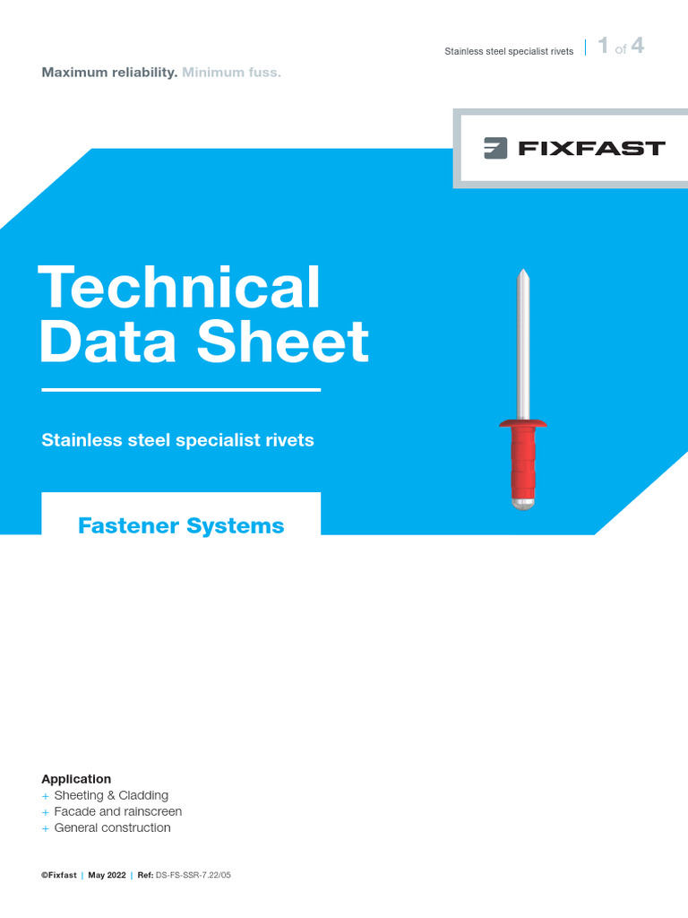 Fixfast Stainless Steel Specialist Rivets Datasheet | PDF | Rivet ...