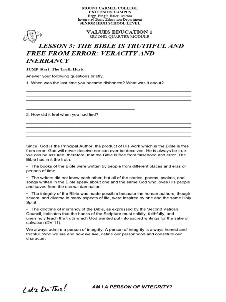 Valed Module 2 | PDF | Biblical Inerrancy | Genesis Creation Narrative