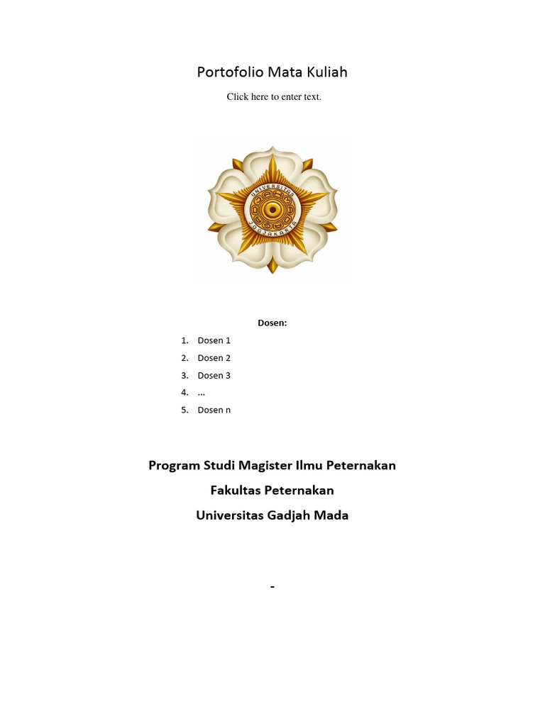 Format Portofolio Mata Kuliah | PDF