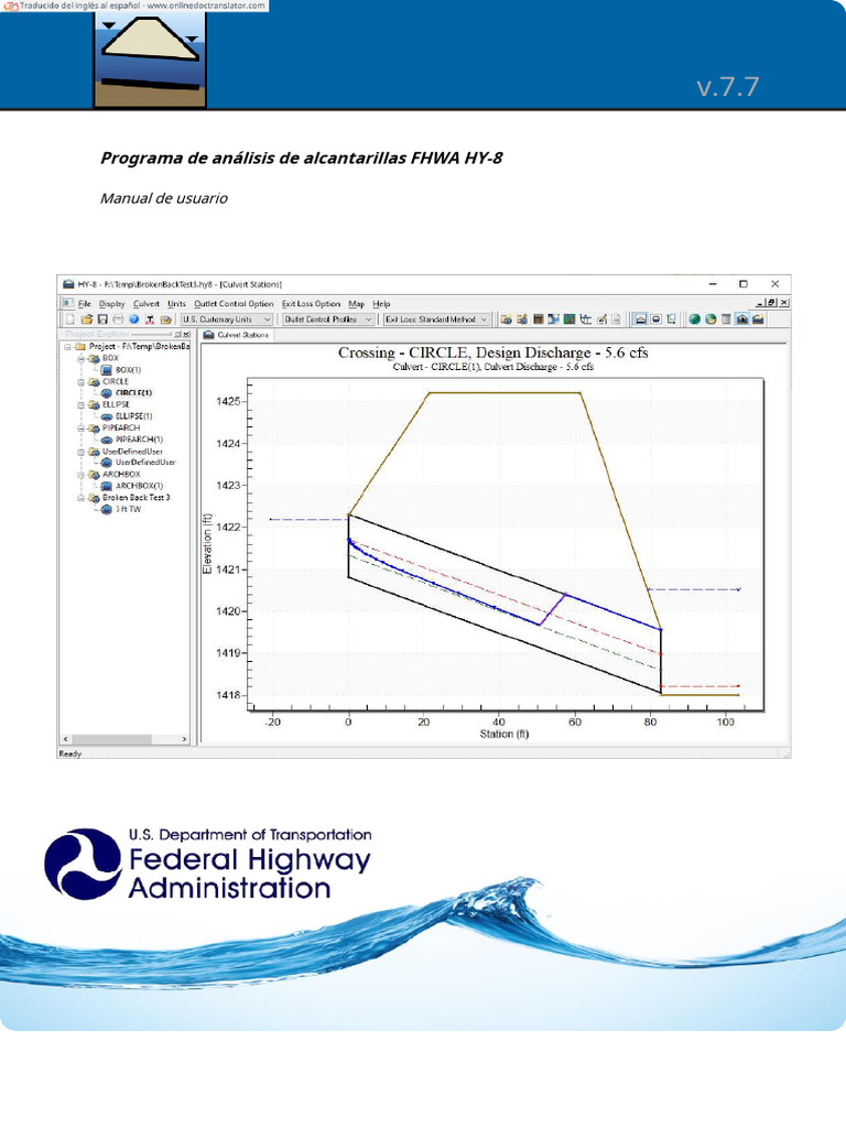 HY-8 User's Manual-1-25.en - Es | PDF | Ventana (informática) | Alcantarillado