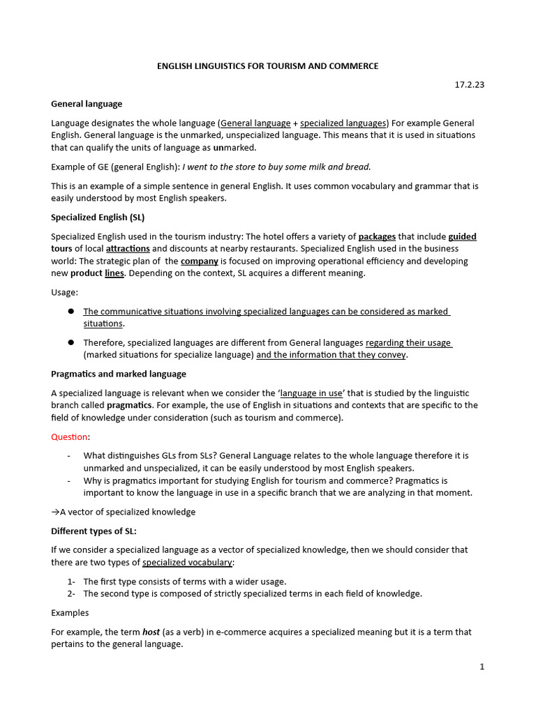 English Linguistics | PDF | Semantics | Language Mechanics