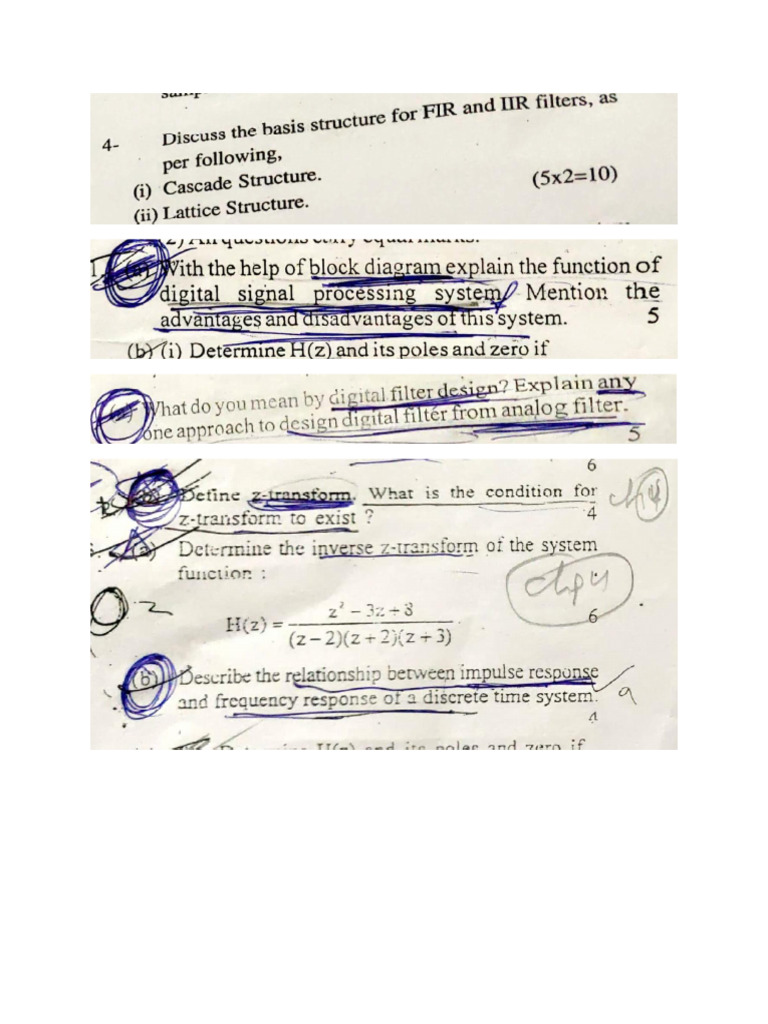 DSP Imp Question | Download Free PDF | Digital Signal Processing | Filter (Signal Processing)