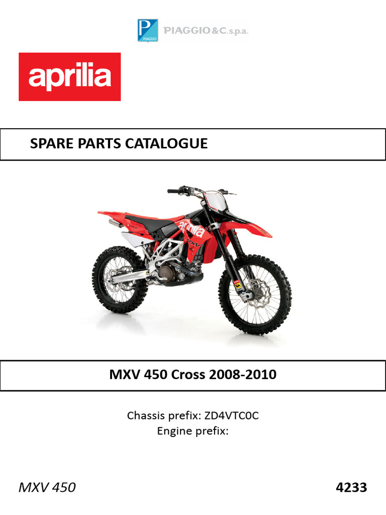MXV 450 Cross Spare Parts Guide | PDF | Cylinder (Engine) | Brake