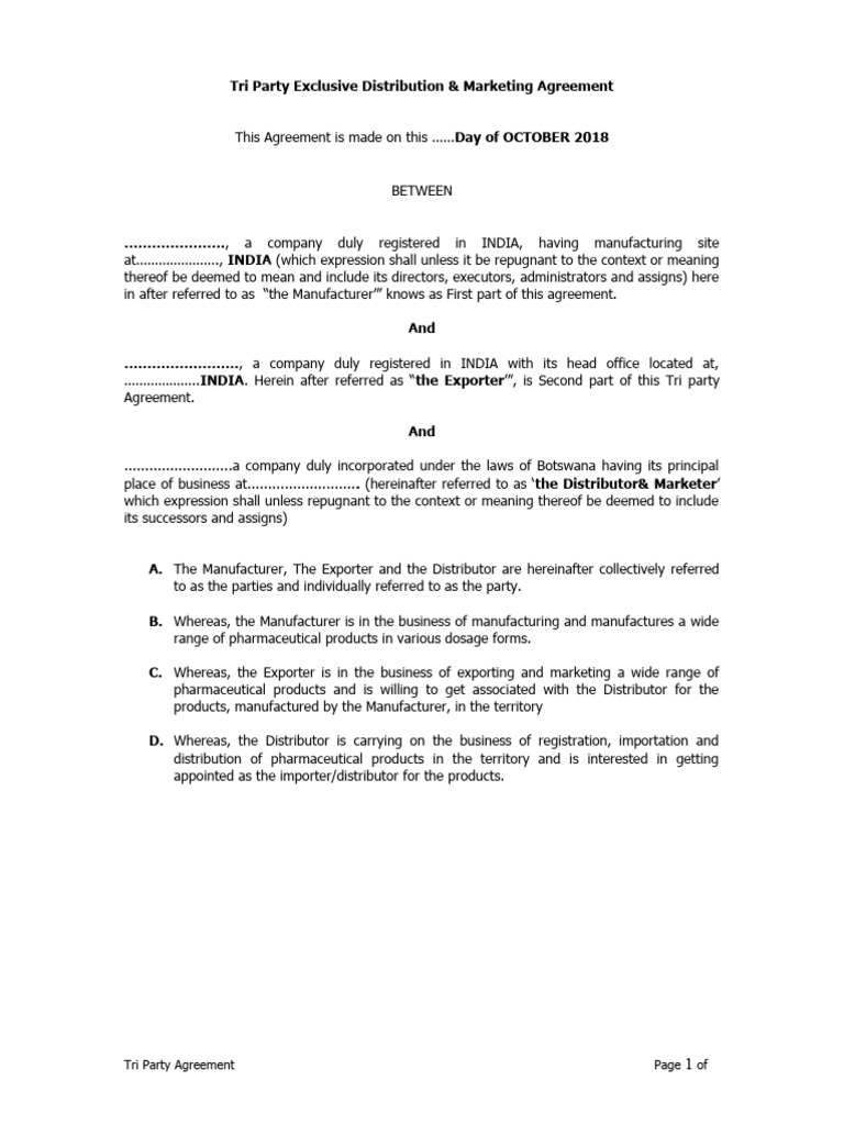 Tri Party Agrement Final | PDF | Private Law | Justice