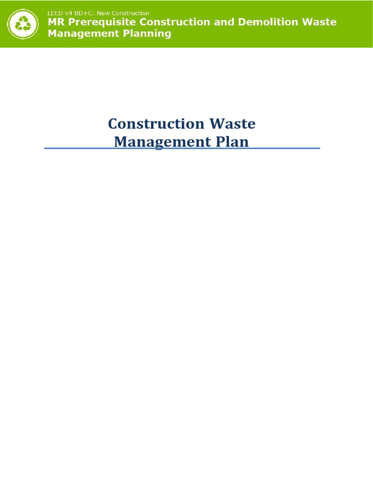 Construction Waste Plan for Builders | PDF | Waste | Recycling