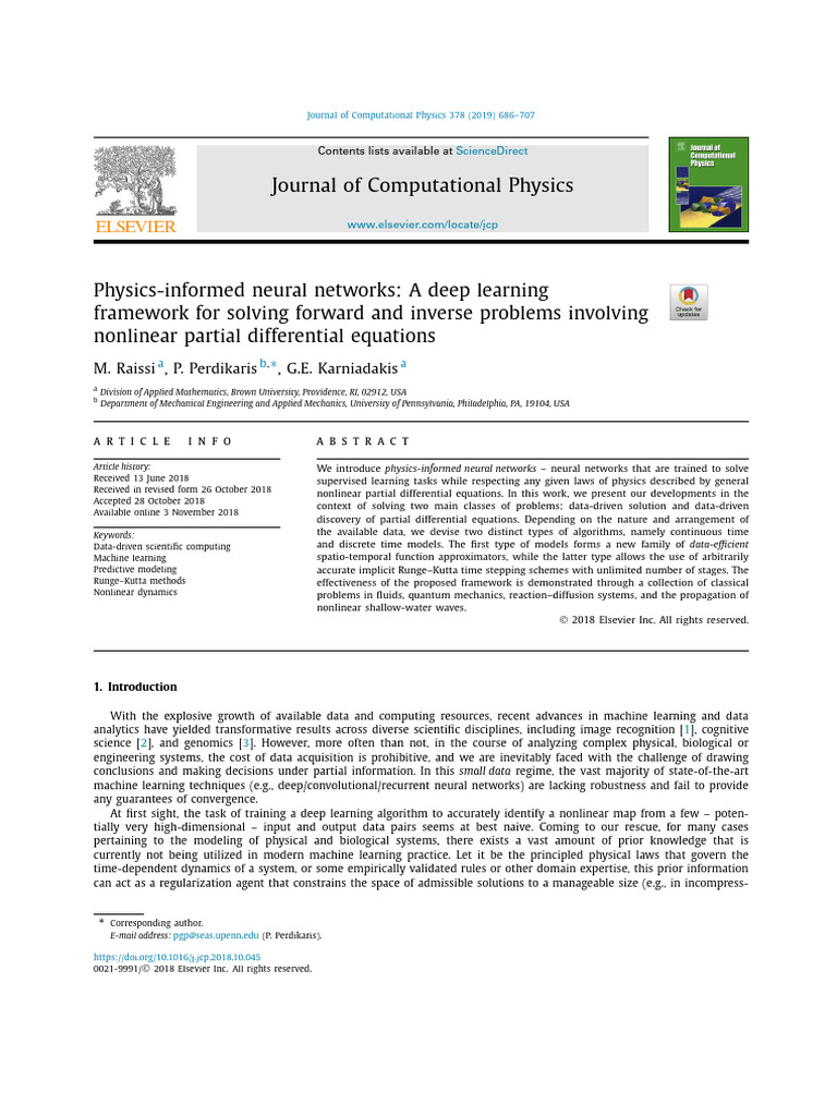 Physics-Informed Neural Networks | Download Free PDF | Partial Differential Equation | Machine ...