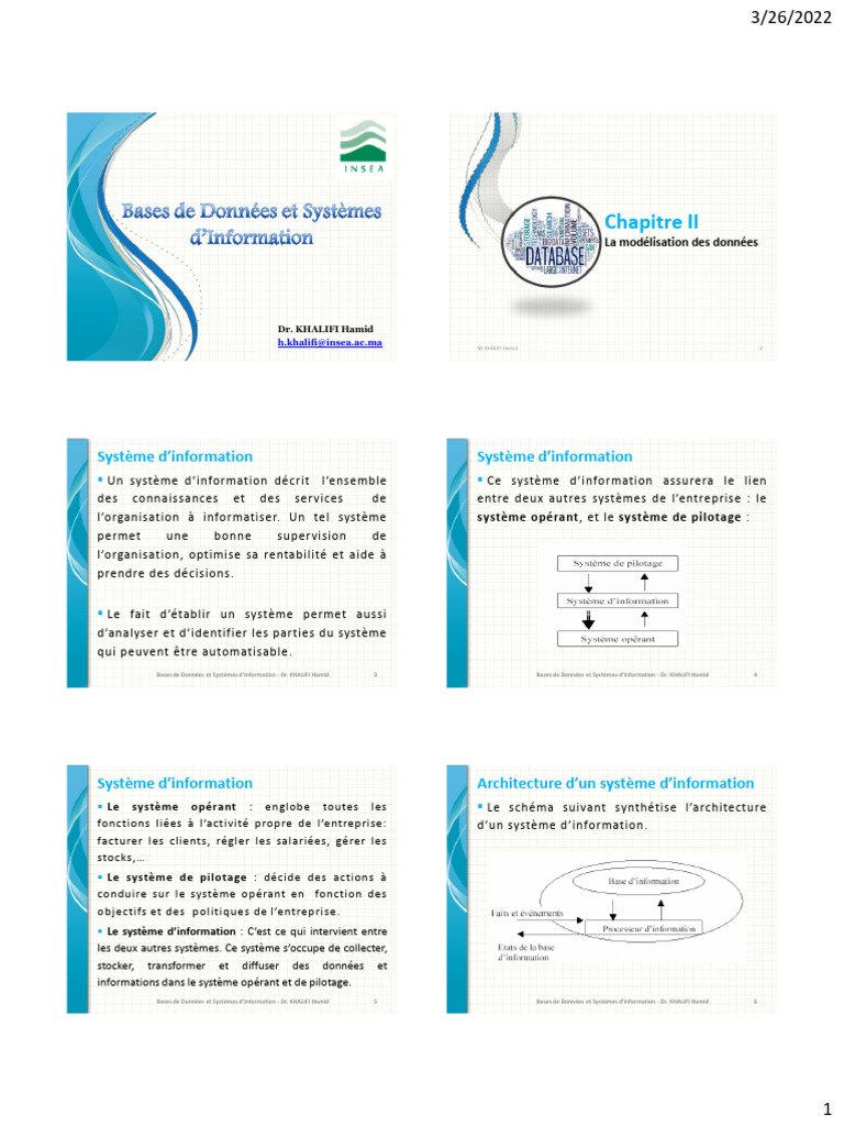Modélisation des Données par Dr. Khalifi | PDF | Bases de données ...