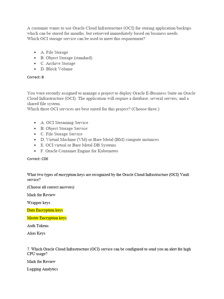 OCI 1Z0-1085-21 - Foundations | PDF | Cloud Computing | Computer Data Storage