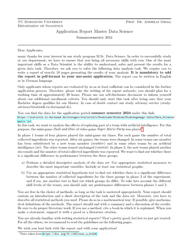 Master Data Science Application Report 2024 | PDF | Statistics | Page ...