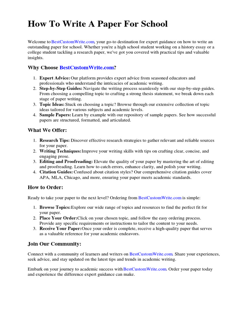 Expert Tips for Writing School Papers | PDF | Citation | Editing