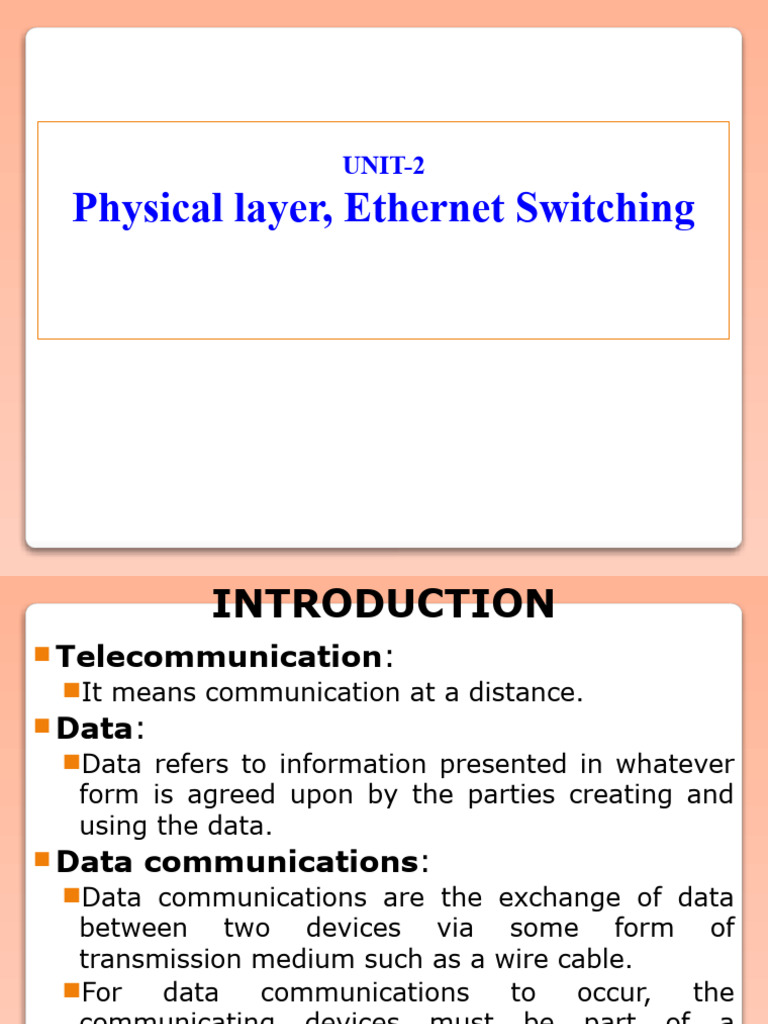 UNIT 2 - Physical Layer | PDF | Computer Network | Transmission Medium