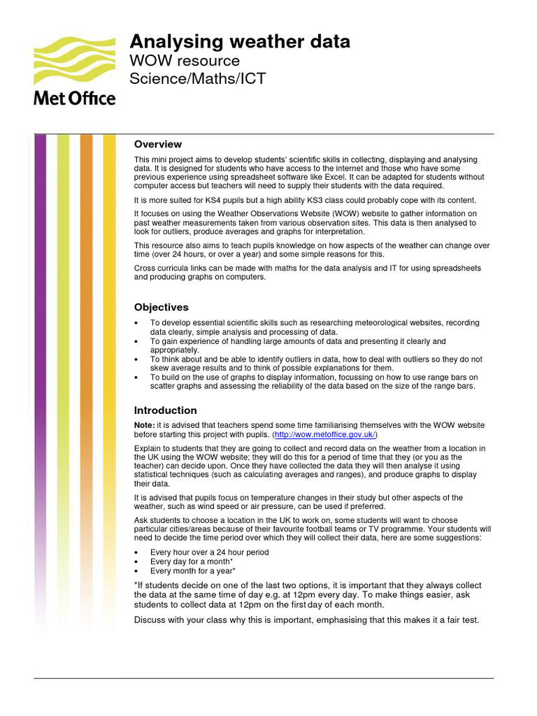 Analysing Weather Data1 Pdf Outlier Data
