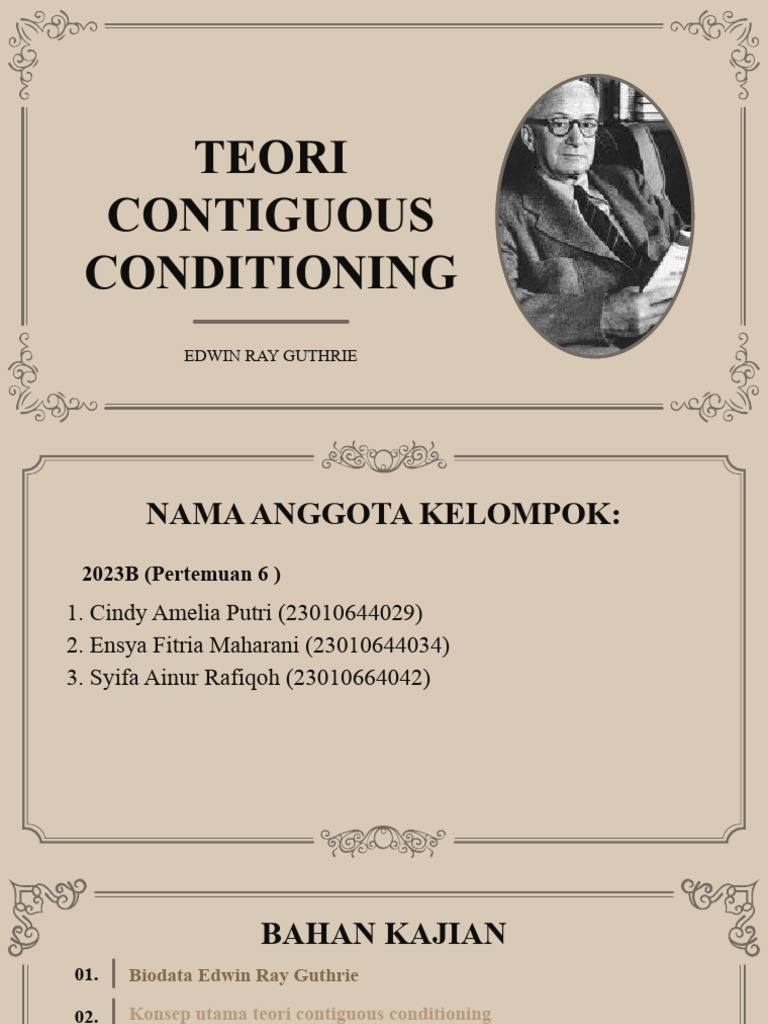 Pertemuan 6 Psibel Teori Contigous Conditioning | PDF