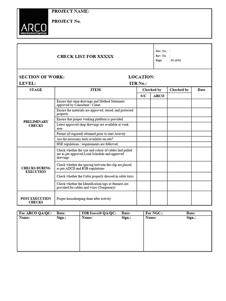 Checklist Format | PDF