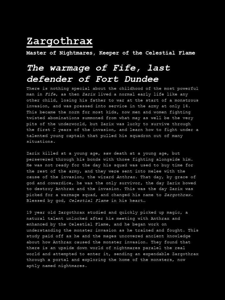 Zargothrax Pdf