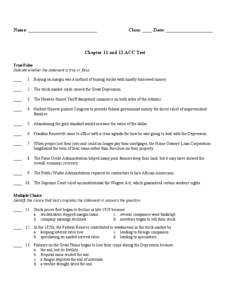 Great Depression: Causes and Responses | PDF | New Deal | Great Depression