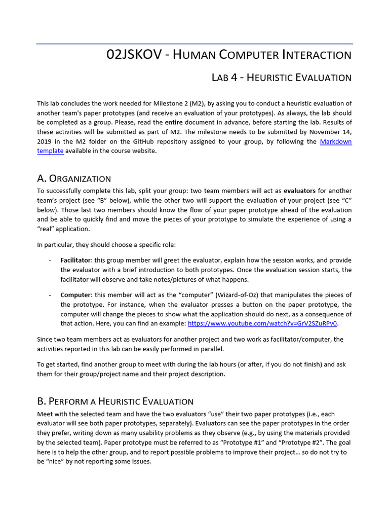 L04 Heuristic Evaluation | PDF | Usability | Prototype