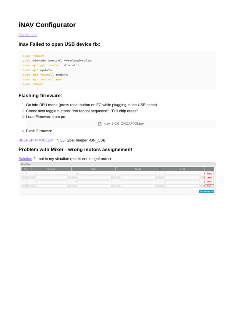 iNAV Configurator | PDF
