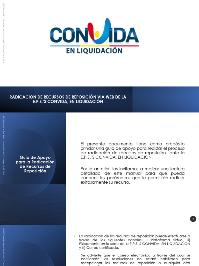 Manual de Radicacion de Recursos Convida - Web | PDF | Ventana ...
