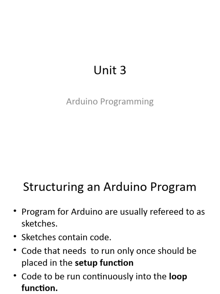 3 Unit 3 Arduino Programming 11march2022 Pdf Control Flow Integer Computer Science