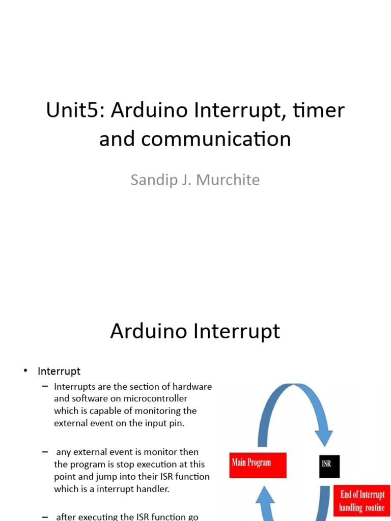 5 Unit5 Arduino Interrupt, Timer and Communication | PDF | Arduino | Microcontroller