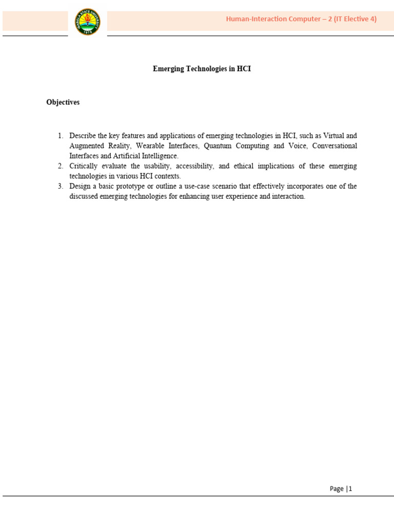 Emerging Technology 2023 HCI2 Activity | PDF | Artificial Intelligence | Intelligence (AI ...