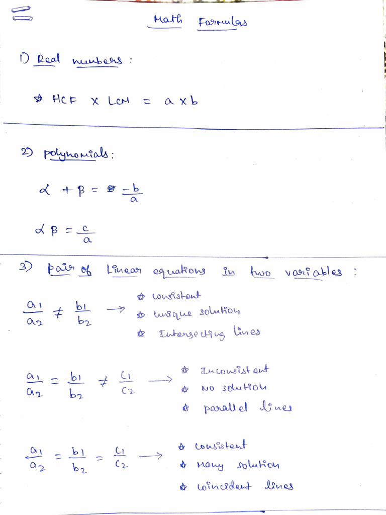 MATH Formulas | PDF
