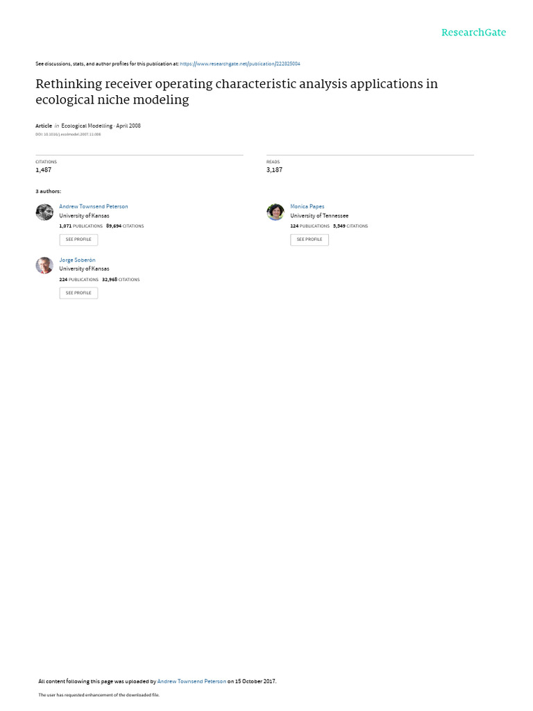 Rethinking Receiver Operating Characteristic Analysis | PDF | Receiver Operating Characteristic ...