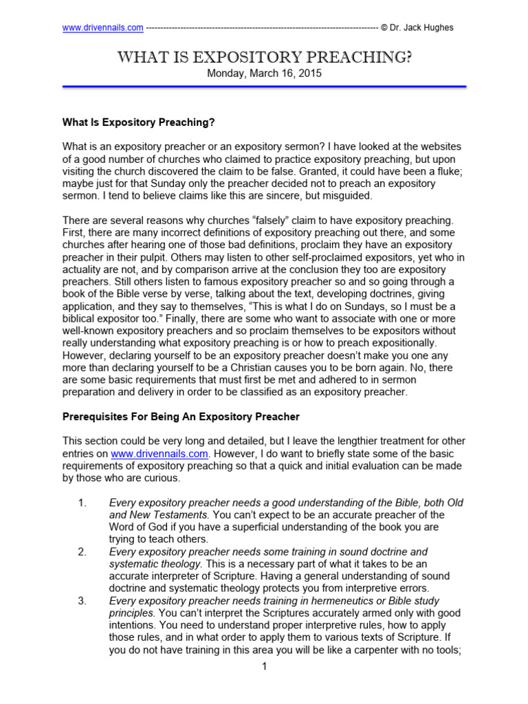 What+is+EP | PDF | Expository Preaching | Sermon