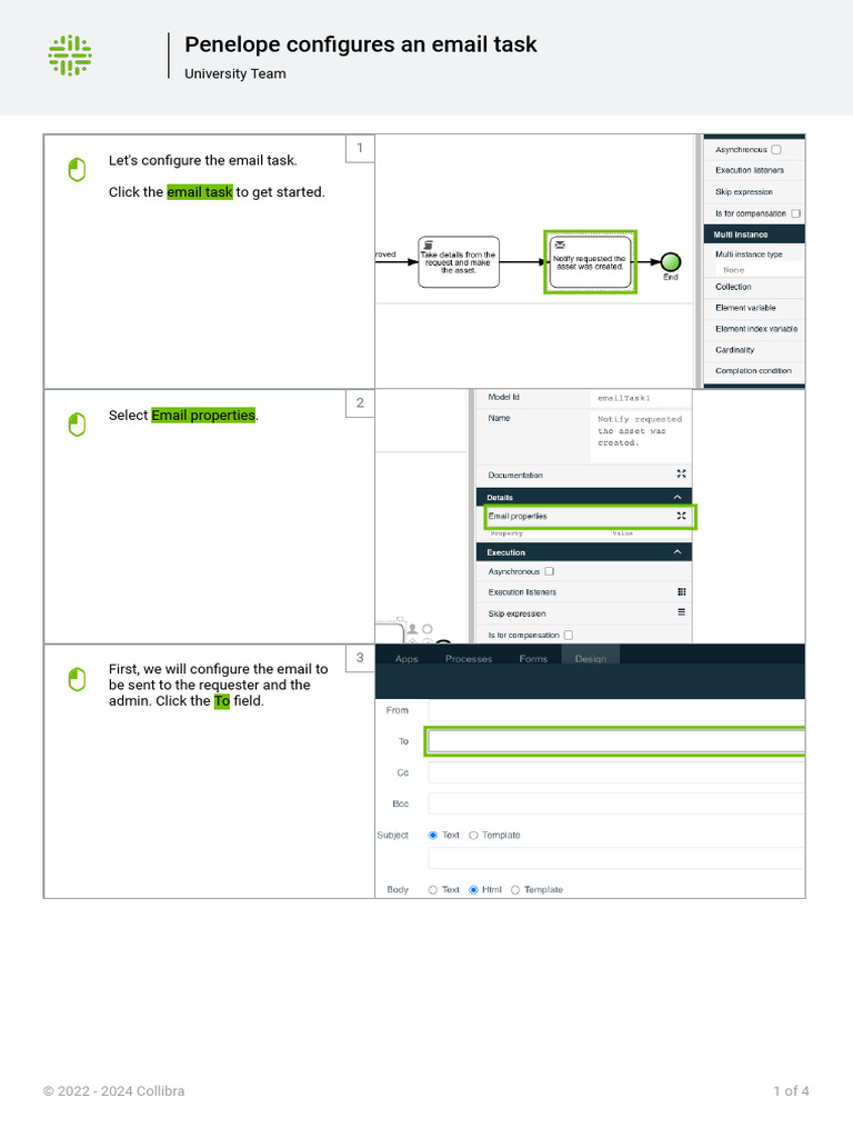 Configures An Email Task in Collibra Workflow | PDF