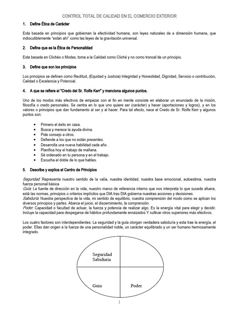CUESTIONARIO CALIDAD OK | PDF | Calidad (comercial) | Gestión de la calidad