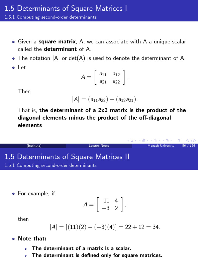 Lecture 3 (Linear Algebra) | Download Free PDF | Determinant | Matrix (Mathematics)