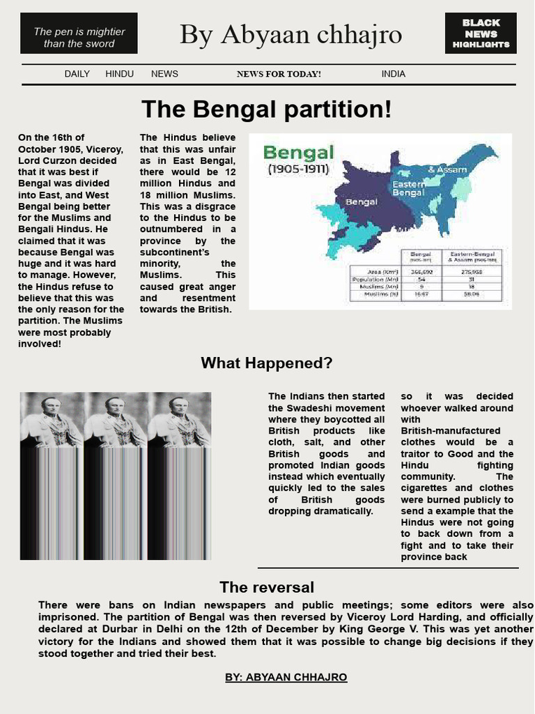 Newspaper template | PDF | British Raj | Bengal