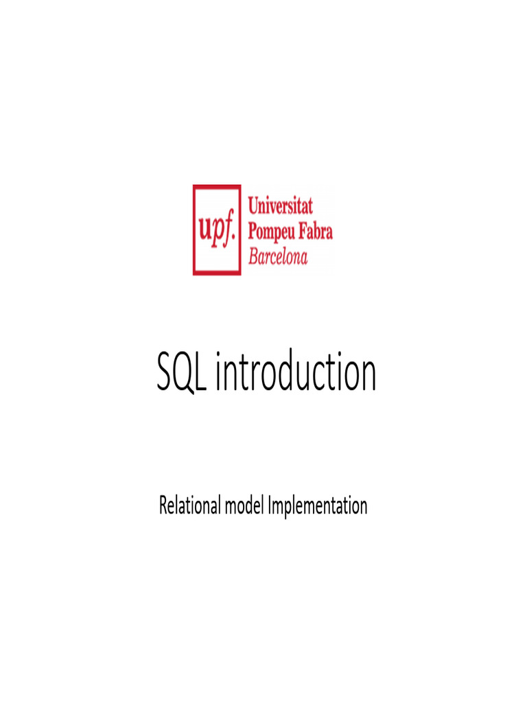 T5 SQL1 | PDF | Sql | Relational Model