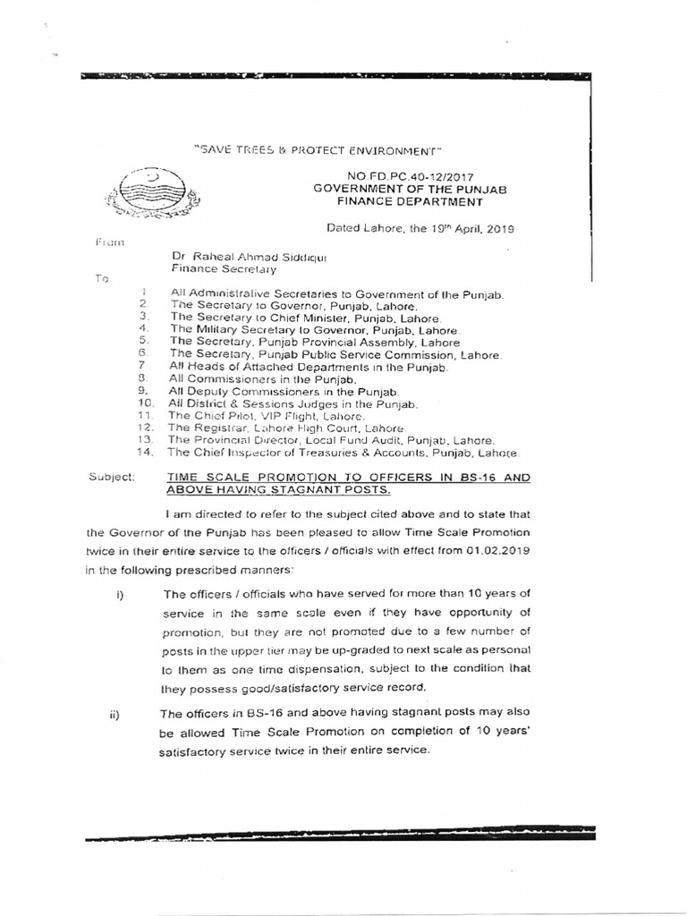 2 - Time - Scale - Promotion - BPS - 16 - and - Above | PDF | South ...