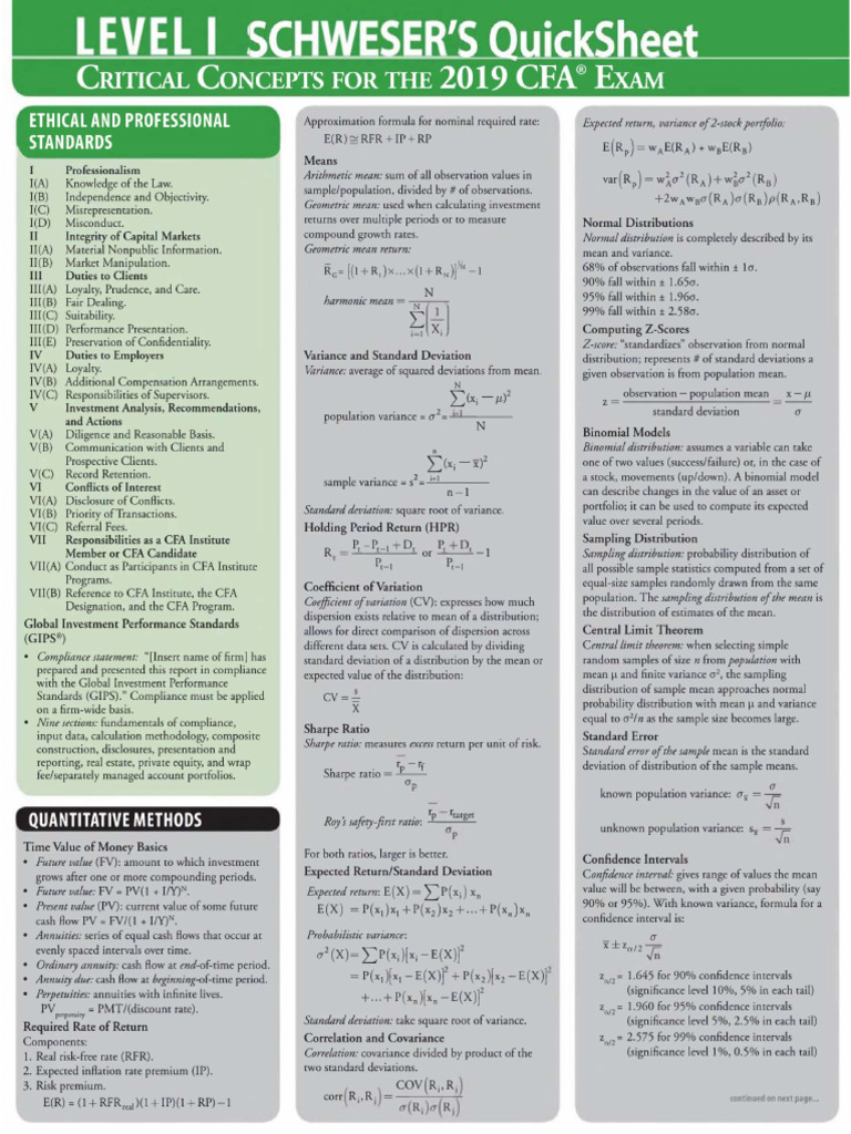 L1 Cheat Sheet Old | PDF