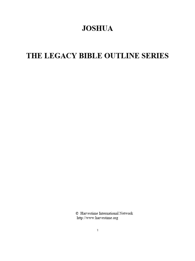 Joshua Outline | PDF | Ark Of The Covenant | Book Of Numbers