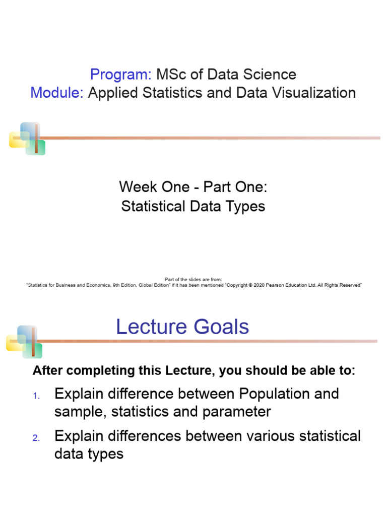 Advanced Statistics Lesson 1 | PDF | Level Of Measurement | Statistics