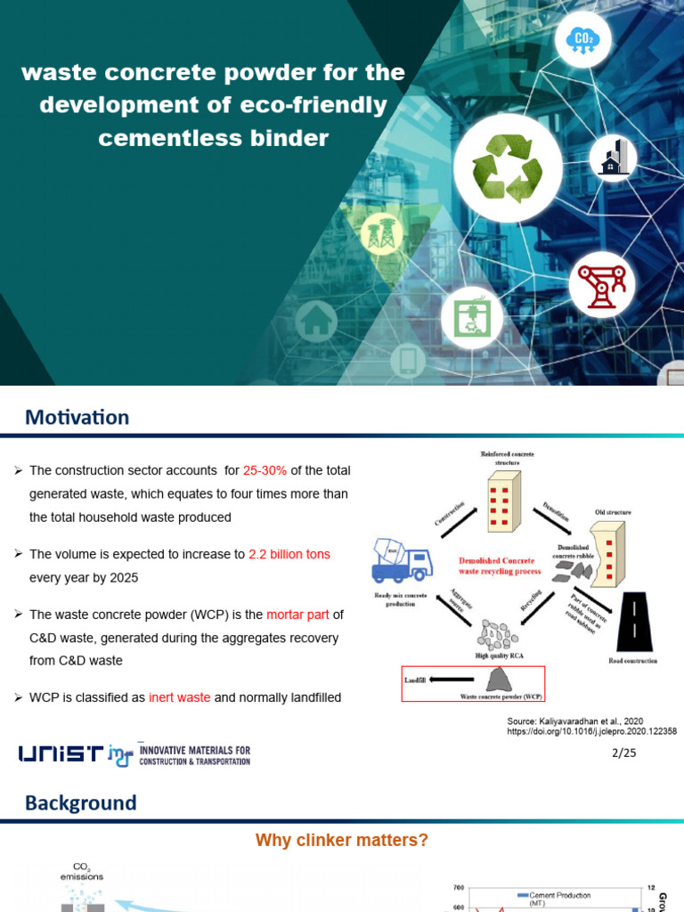 Waste Concrete Powder Utilization Possibilities | PDF | Cement | Concrete