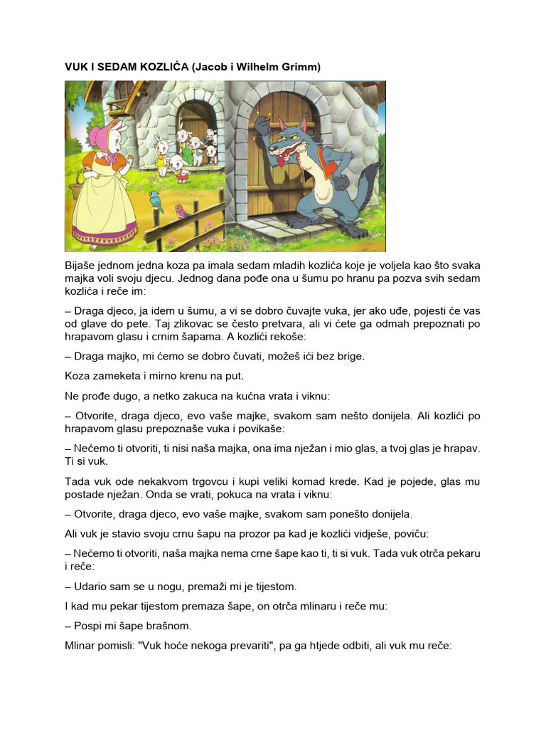 Vuk I Sedam Kozlica | PDF
