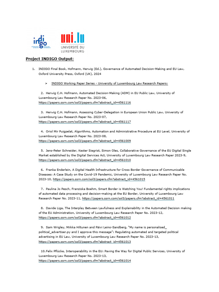 Project INDIGO Output 28112023 | PDF | Computing