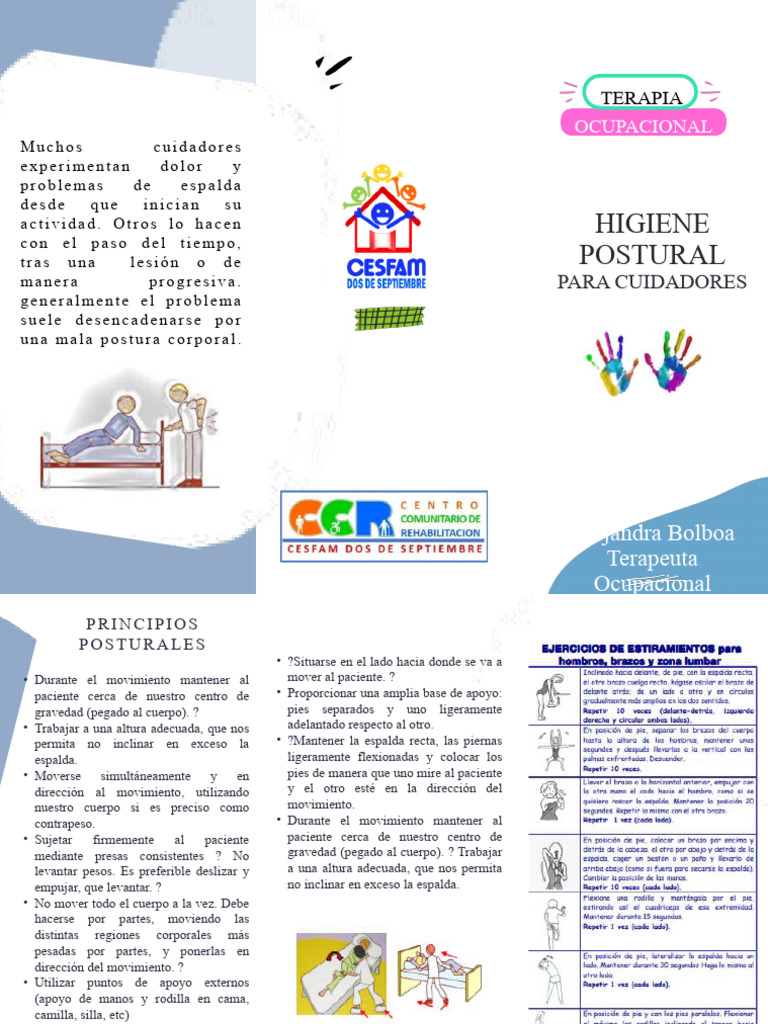 Triptico Higiene Postural | PDF