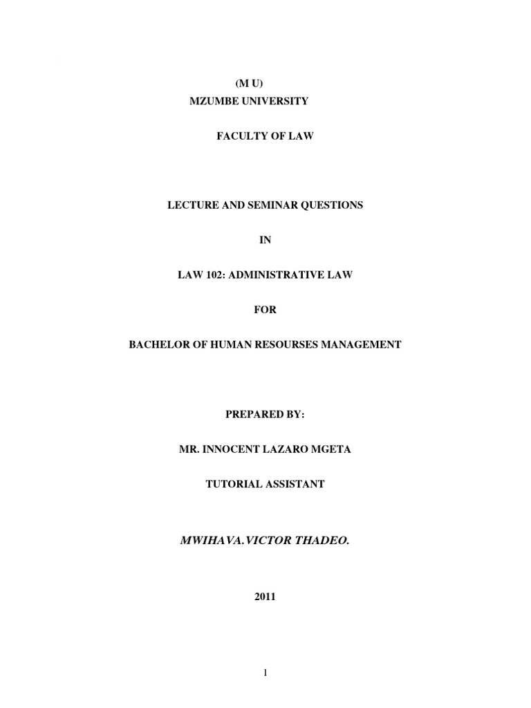 Administrative Law Notes by Mgeta | Download Free PDF | Administrative ...