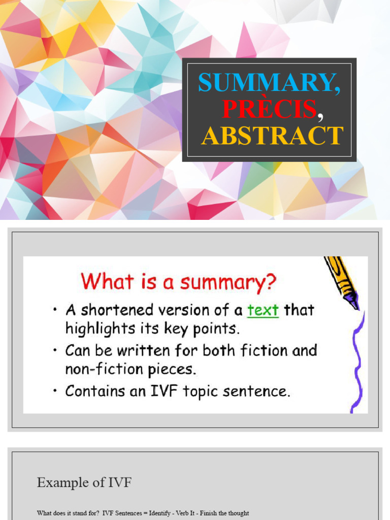 Summary Precis Abstract | Download Free PDF | Abstract (Summary ...
