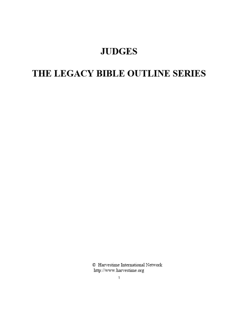Judges Outline | PDF | Book Of Judges | Books Of The Hebrew Bible