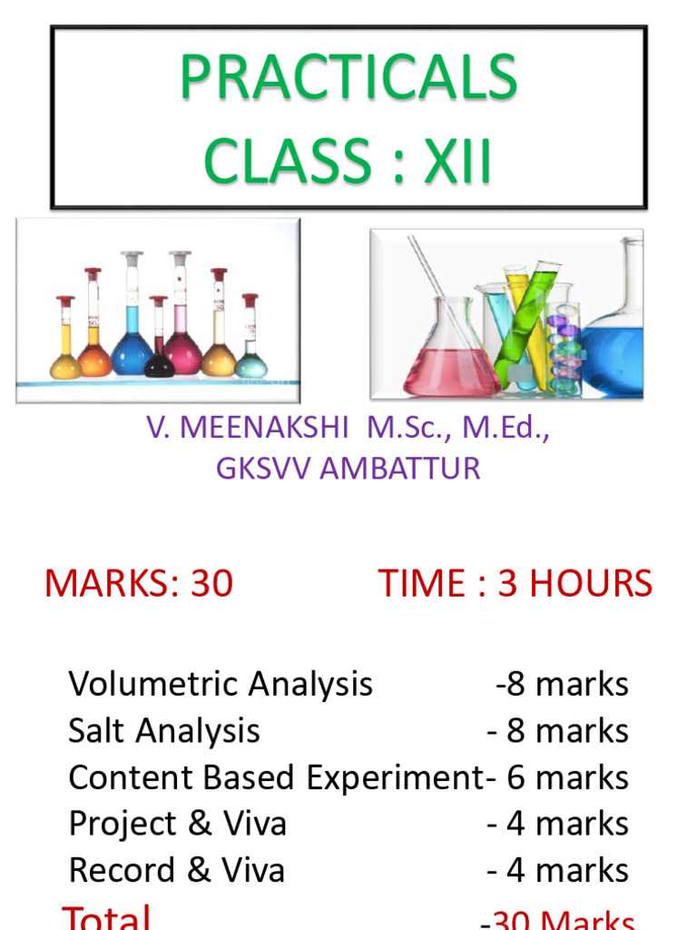 Practicals Viva | PDF | Chemistry | Titration